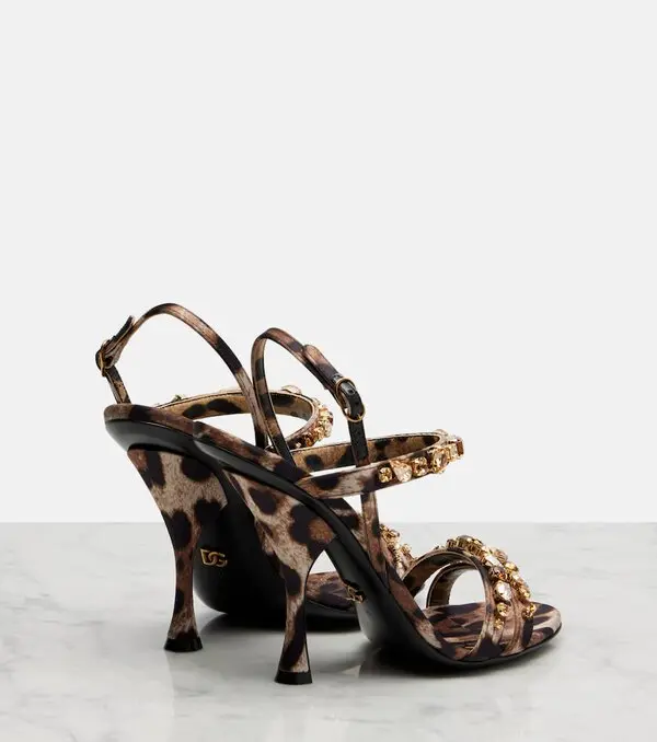 Dolce & Gabbana Keira 2.0 Leopard-print Satin Sandals