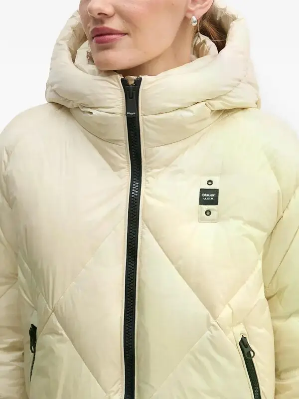 BLAUER. Quilted Hooded Jacket - Neutrals