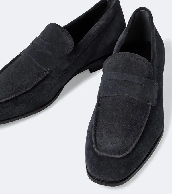TOD'S Suede Almond Toe Loafers