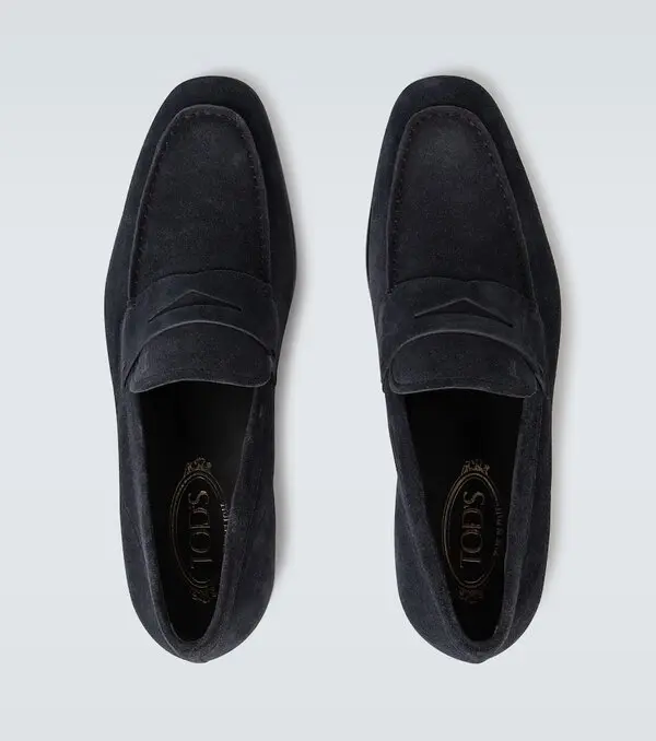 TOD'S Suede Almond Toe Loafers