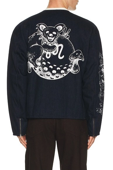 MALBON X Grateful Dead Moto Jacket - Denim