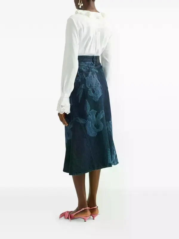 Erdem Floral Print Midi Skirt