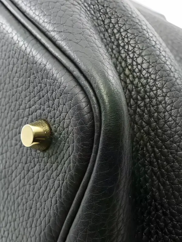 Hermès Mm Picotane Leather Handbag - Black