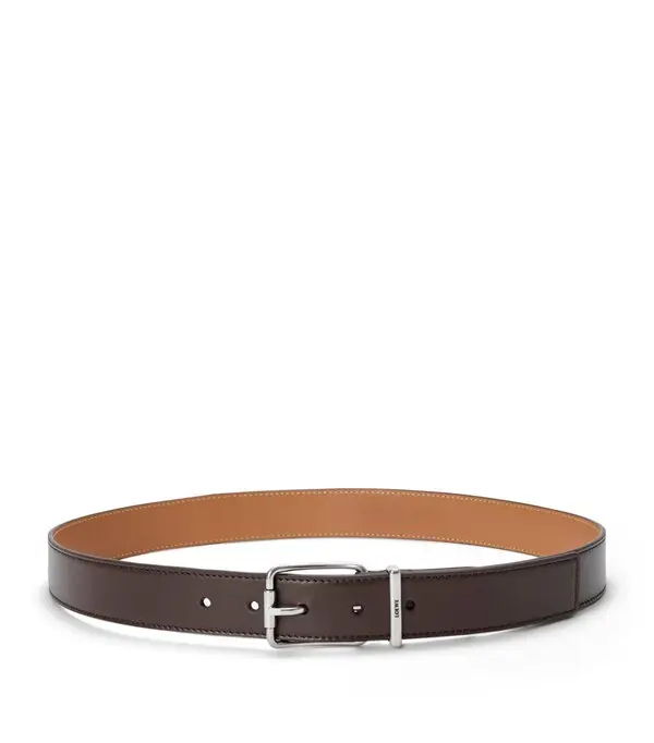 Loewe Leather Logo Buckle Belt - Brown