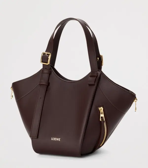 Loewe Calfskin Hammock Flip Tote Bag - Brown