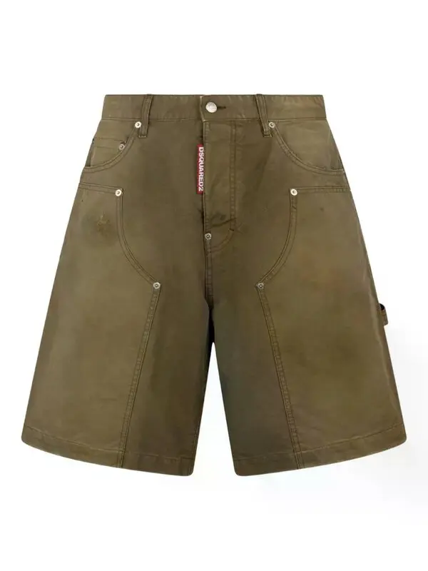Dsquared2 Garment Dyed Cotton Canvas Carpenter Shorts