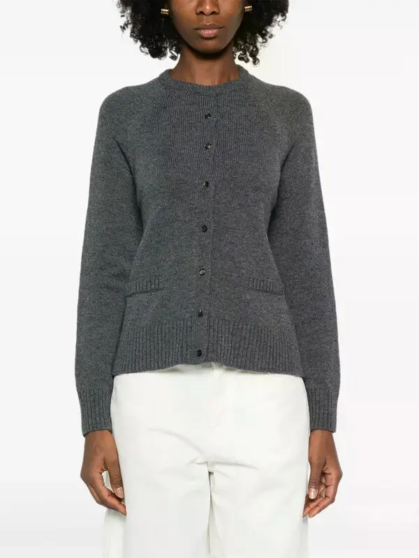 CORDERA Button-up Cardigan With Back Detail - Grey