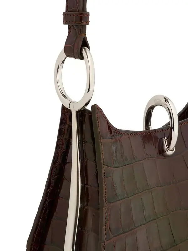 Rabanne Embossed Leather Shoulder Bag - Brown