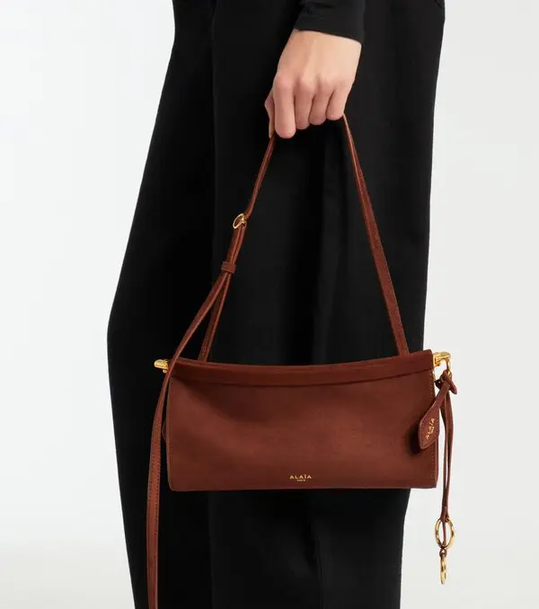 Alaïa Le Click Suede Shoulder Bag - Brown