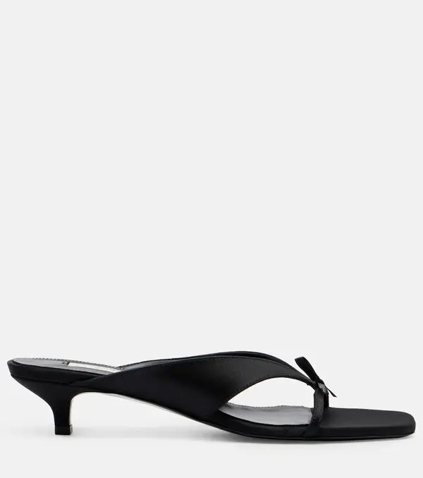 TOTEME Bow Detail Satin Mules