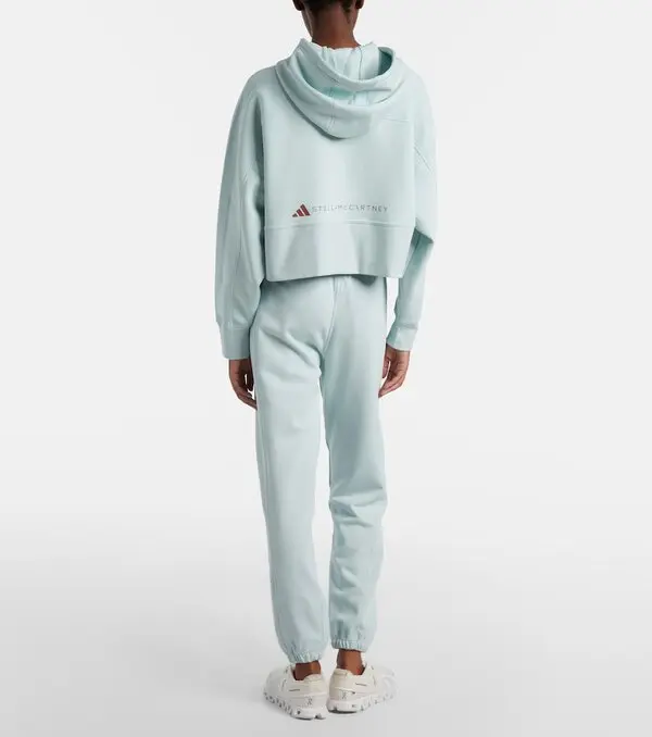 Adidas By Stella McCartney Cropped Cotton-blend Jersey Hoodie