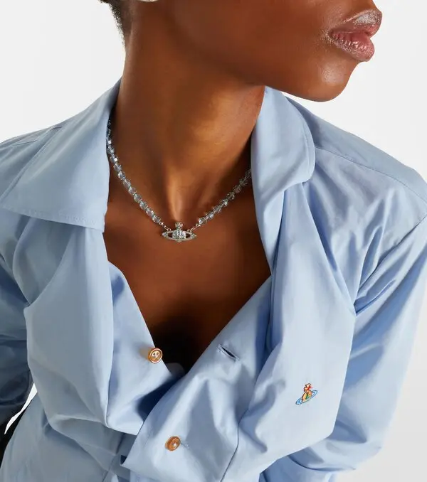 VIVIENNE WESTWOOD Embellished Choker Necklace - Blue