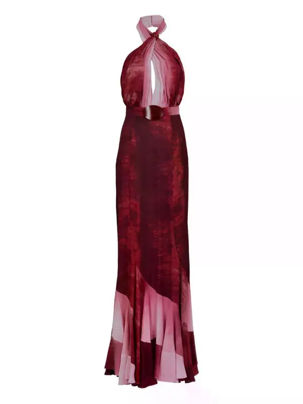Silvia Tcherassi Raisa Belted Halterneck Maxi Dress