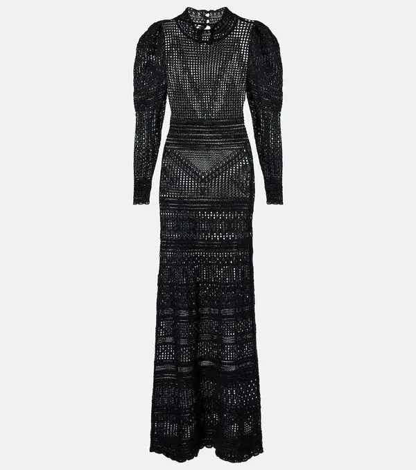 Isabel Marant Étoile Dione Open-knit Maxi Dress - Black