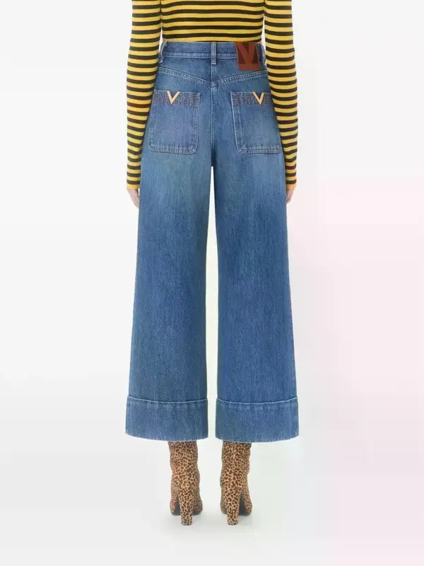 Valentino Garavani Cuffed Denim Trousers