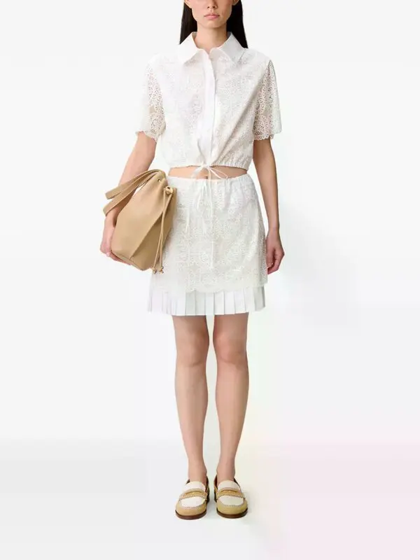 Claudie Pierlot Lace Drawstring Mini Skirt
