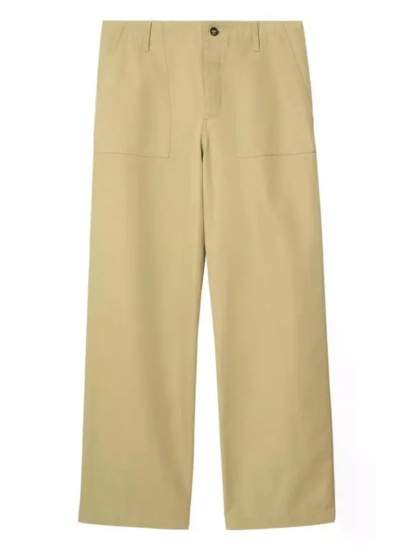 Burberry Gabardine Trousers - Neutrals