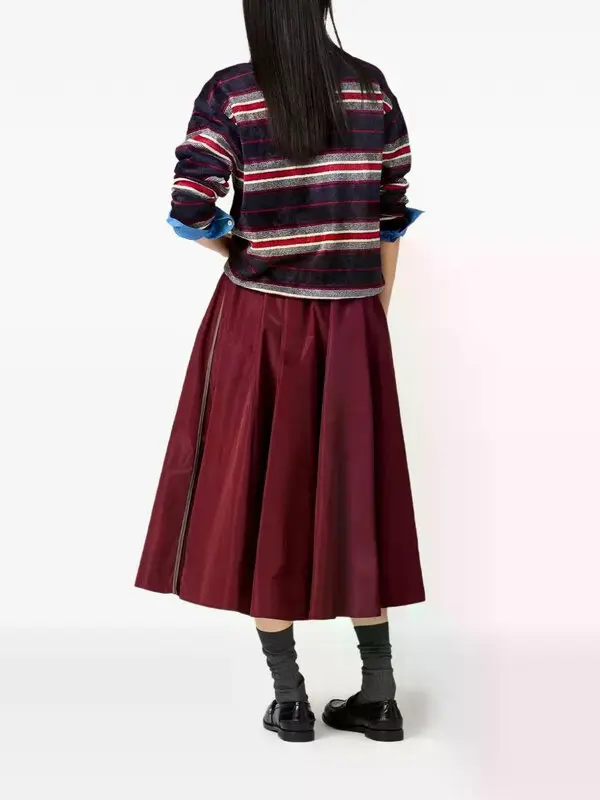 Miu Miu Drawstring Waistband Midi Skirt - Red