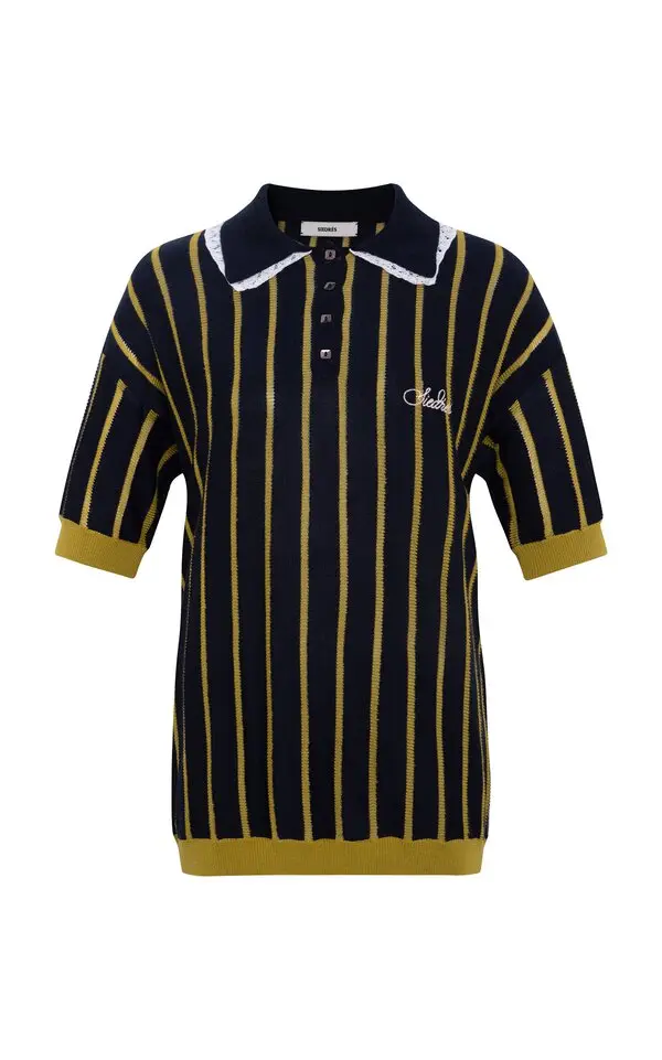 SIEDRES Yuan Striped Polo Top - Multi