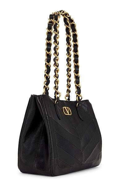 Valentino Garavani Jean Small Tote Bag In Black Nappa Leather With Vlogo Signature - Nero