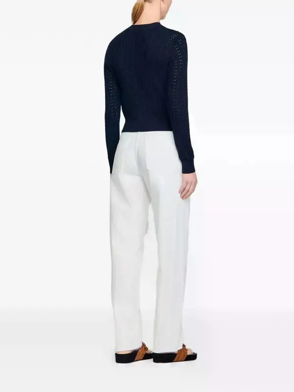 Sandro Cropped Textured Knit Cardigan
