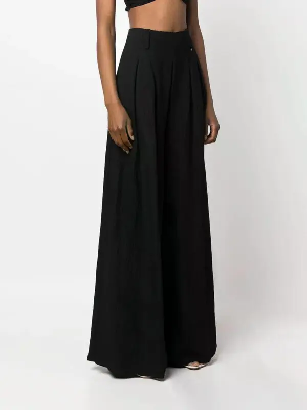 NISSA High-waisted Flared Trousers - Black