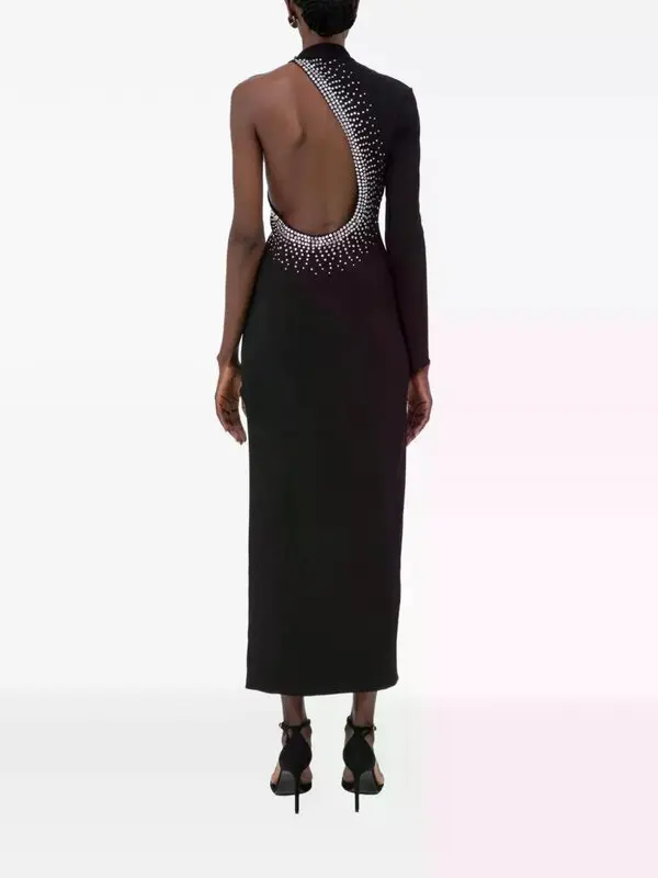 NISSA Asymmetric Maxi Dress With Crystal Embellishment