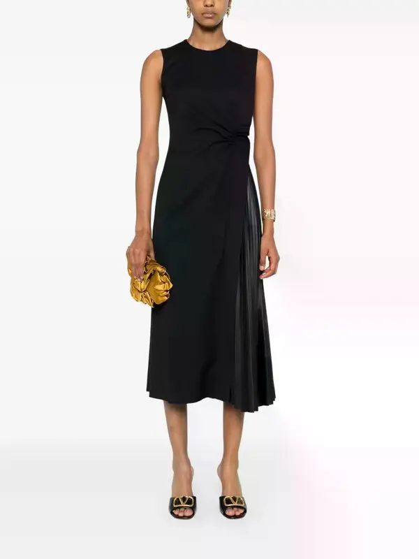 NISSA Gabardine Asymmetric Midi Dress