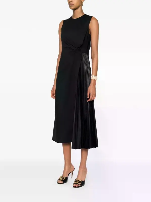 NISSA Gabardine Asymmetric Midi Dress