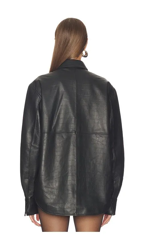 AEXAE Leather Croc Shirt - Black