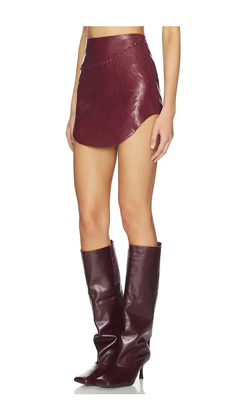 DIESEL® Faux Leather Embellished Mini Skirt