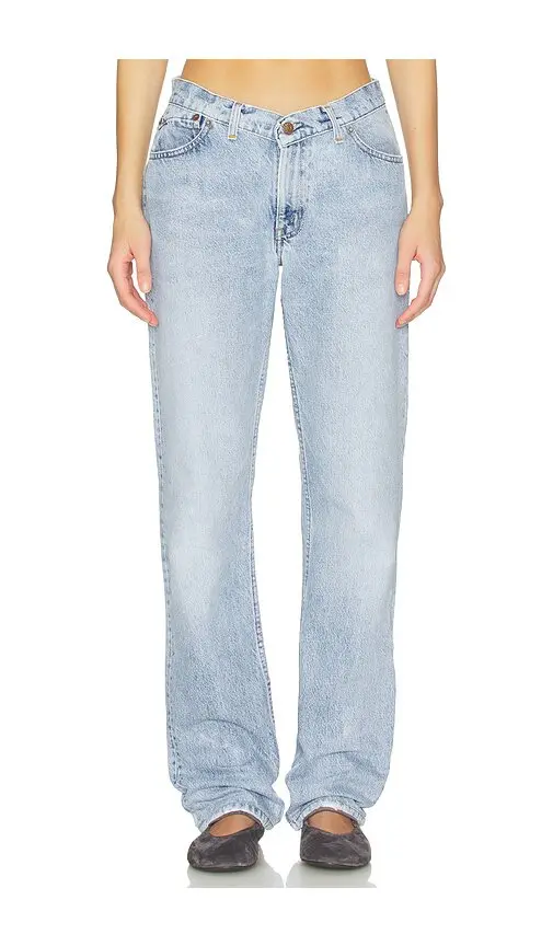 ALIGRACE V Waist Skinny Jeans In Light Wash Denim - Blue