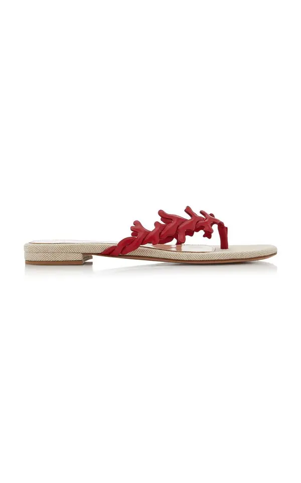 GIANVITO ROSSI Leather Strappy Sandals - Red