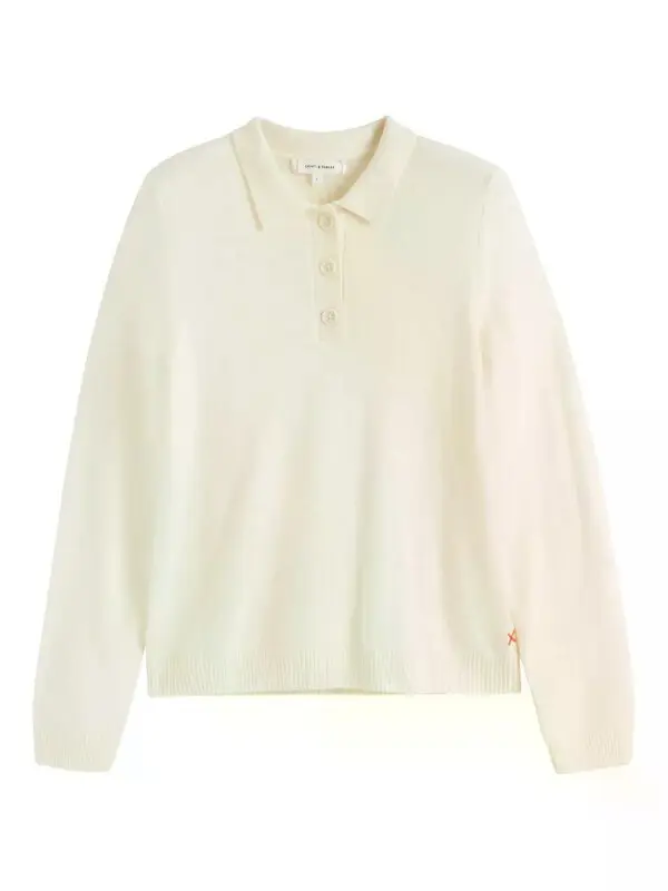 Chinti & Parker Long-sleeved Polo Sweater - Neutrals