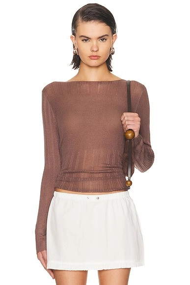 DEIJI STUDIOS Open Work Long Sleeve Top - Hazel