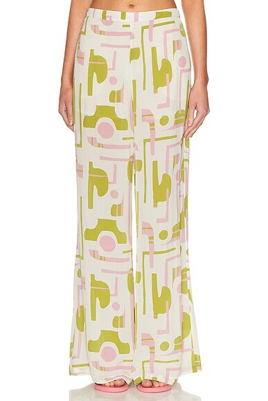 ADRIANA DEGREAS Wide Leg Printed Trousers