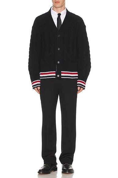 Thom Browne Baby Cable V Neck Cardigan