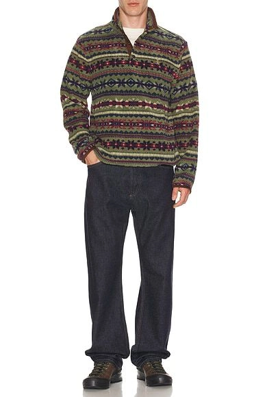 Polo Ralph Lauren Fair Isle Pattern Fleece Mockneck Pullover