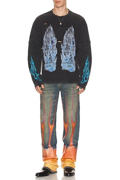 WHO DECIDES WAR Flame Denim Trousers