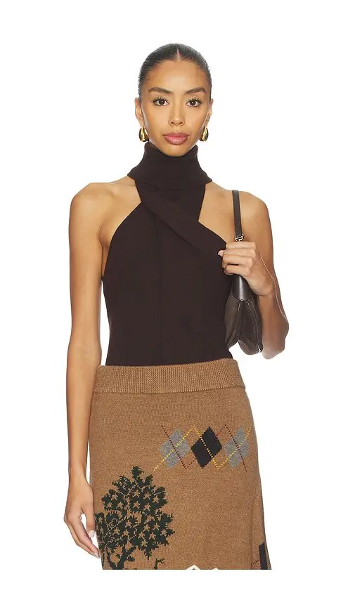 Monse Twist Front Top - Brown