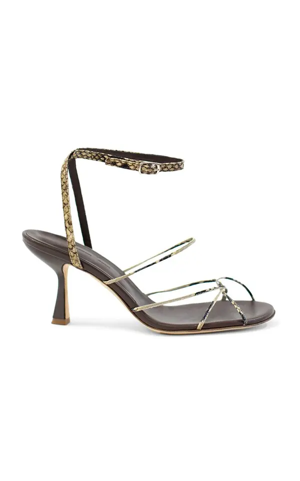 Christopher Esber Blaze Contrast-trim Leather Sandals - Python
