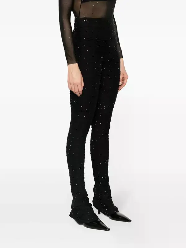 NISSA Crystal-embellished Flared Trousers