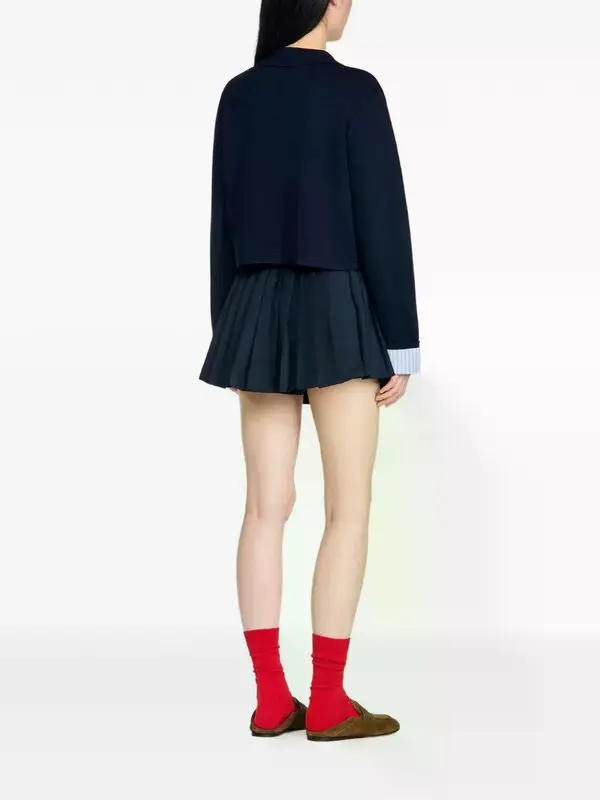 Sandro Wool Cardigan With Polo Collar And Metal Button Fastening