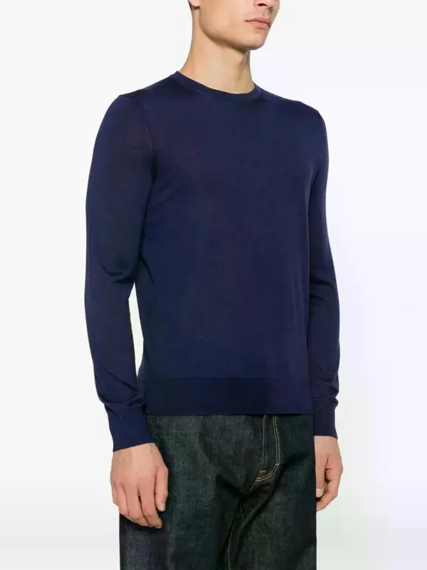 IVORY PARIS Crew Neck Long Sleeve Sweater - Blue