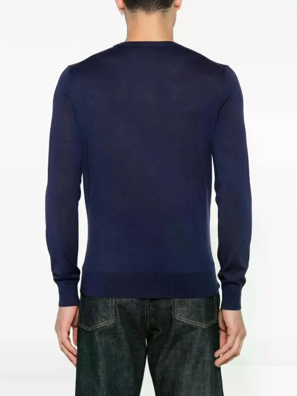 IVORY PARIS Crew Neck Long Sleeve Sweater - Blue