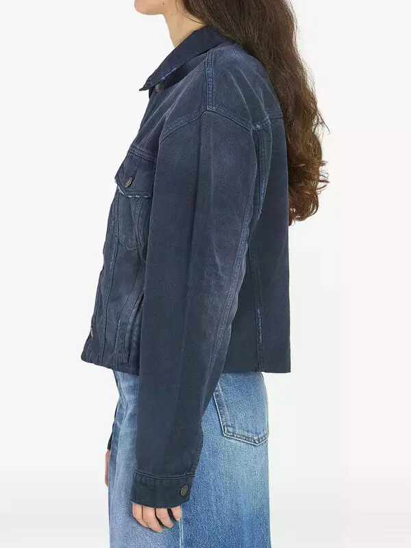 Balenciaga Dark Denim Jacket With Pointed Collar