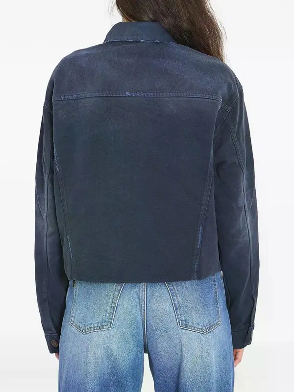 Balenciaga Dark Denim Jacket With Pointed Collar