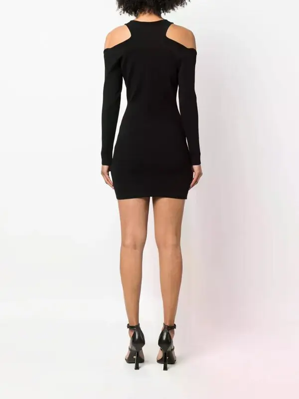 NISSA Cold-shoulder V-neck Mini Dress