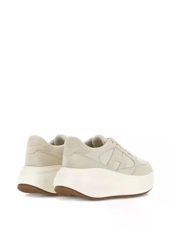Hogan H696 Suede Sneakers With Platform Sole - Neutrals