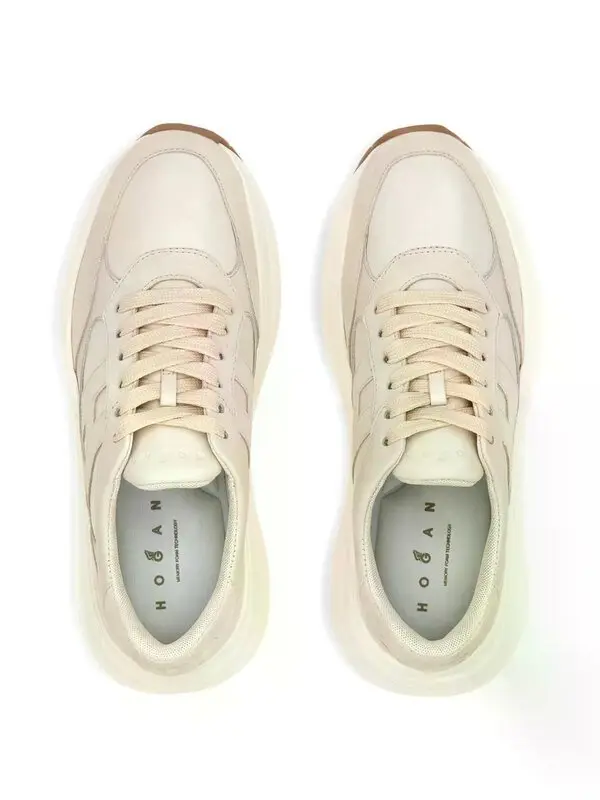 Hogan H696 Suede Sneakers With Platform Sole - Neutrals